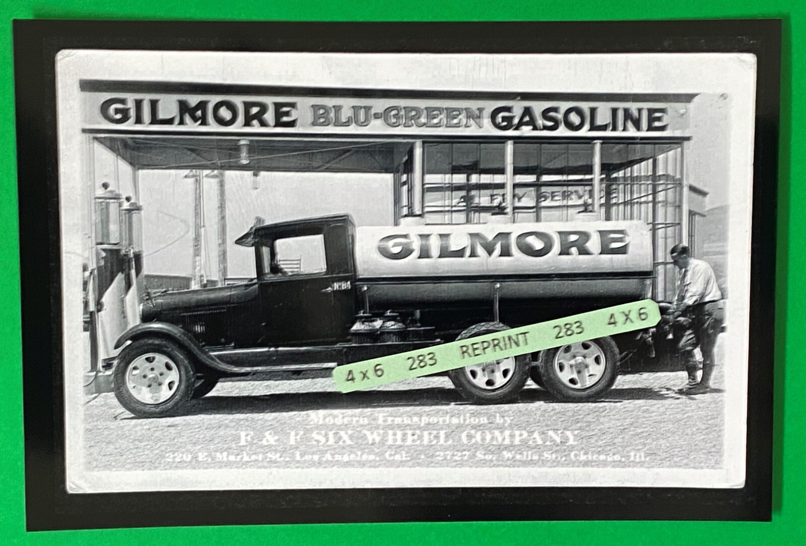 Found PHOTO Old GILMORE Oil and Gas Blue Green Gasoline Delivery Truck ...