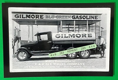 Found PHOTO Old GILMORE Oil and Gas Blue Green Gasoline Delivery Truck ...