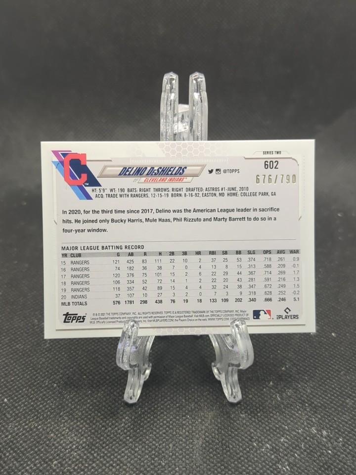 2021 Topps Wal-Mart Foilboard /790 Delino DeShields #602 Cleveland ...