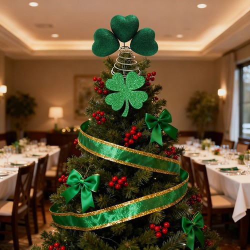 Shamrock Tree Top Clover-shaped Design Eye-catching Sparkle St. Patrick ...