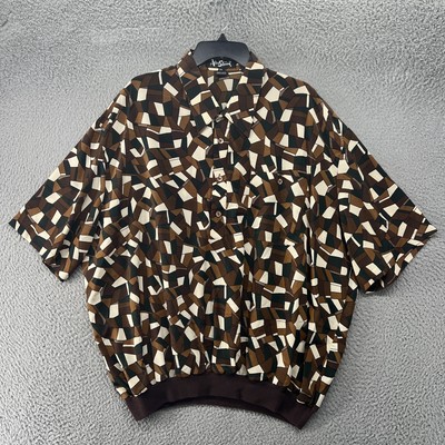 Alan Stuart Shirt Mens 2XL Geometric Print Short Sleeve Retro Pullover ...
