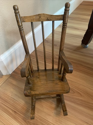 Vintage Wooden Doll Bear Rocking Chair Brown 16 Inches Tall | eBay