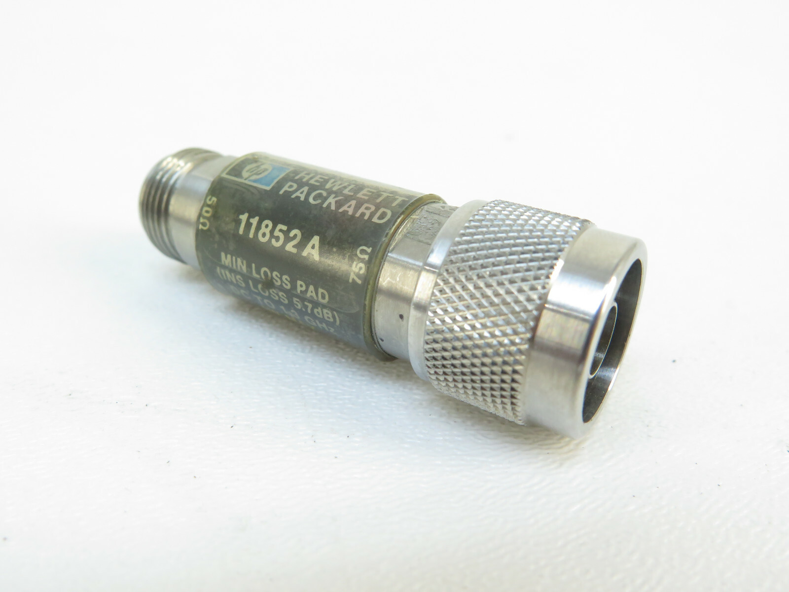 HP 11852A Minimum Loss Pad, 5.7 dB, DC 1.3 GHz, 50 Ohm N(f) / 75 Ohm N ...