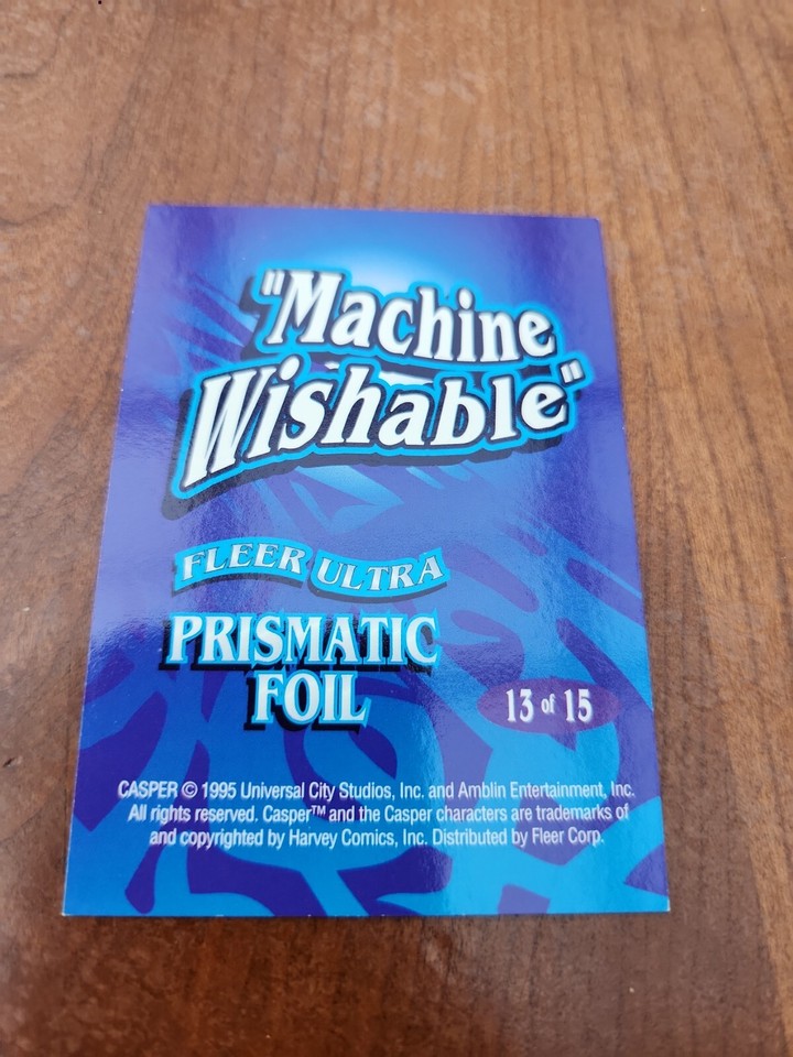 Casper Movie Prismatic Foil Trading 1995 Fleer Machine Wishable 13 of ...