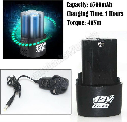 3/8'' Cordless Impact Wrench 1500mAh Li-ion Impact Drive Ratchet Rattle ...