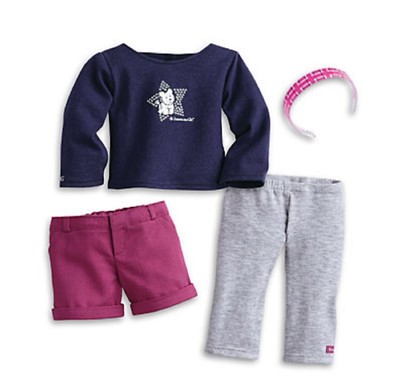 American Girl Coconut Fun Outfit & Charm Shorts Leggings Shoes NIB MYAG ...