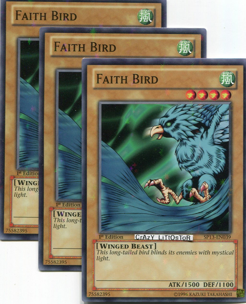 3 X YU-GI-OH FAITH BIRD 1ST ED STARFOIL N/MINT SP13-EN039 | eBay
