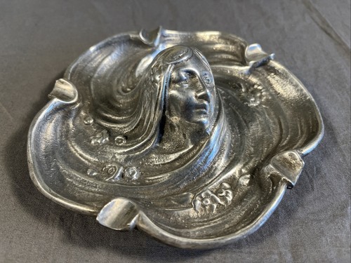 Vintage Aluminum Art Deco Ashtray Woman in Water Cincinnati Aluminum ...