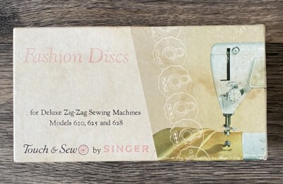 VTG SINGER Touch & Sew Fashion Discs Deluxe Zig Zag Sewing Machines 620 ...