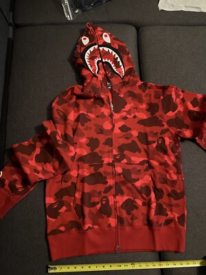 Bape Red Camo Full Zip Hoodie | eBay
