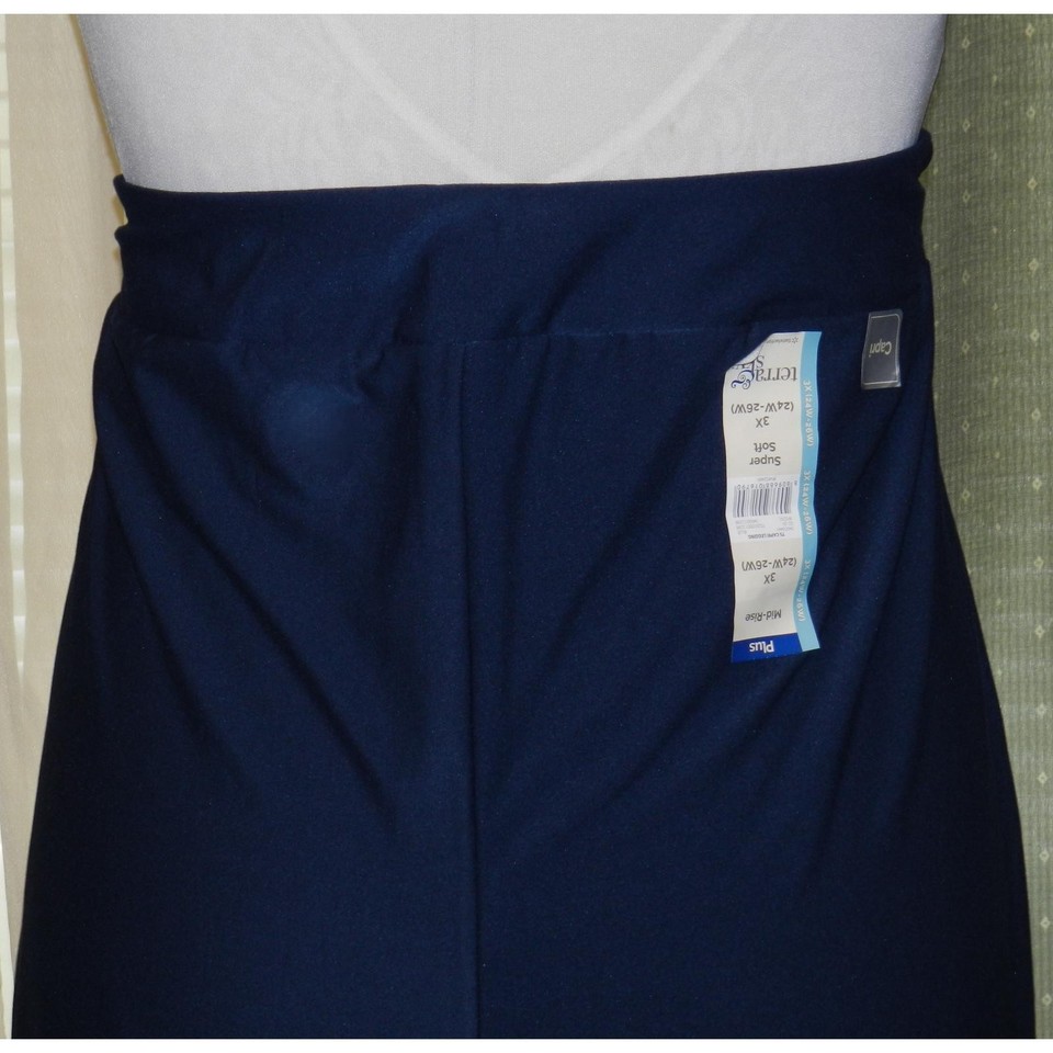 NWT Terra & Sky size 3x slinky stretch blend capris elastic waist plus ...