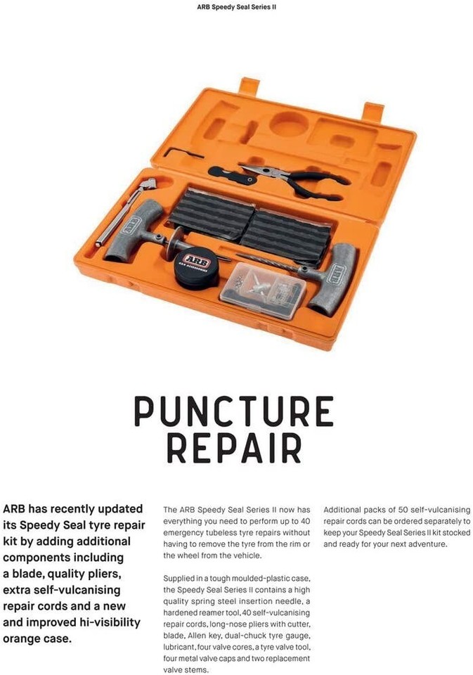 ARB 4x4 Speedy Seal Tyre Puncture Repair Recovery Kit Series 2 10000011 ...