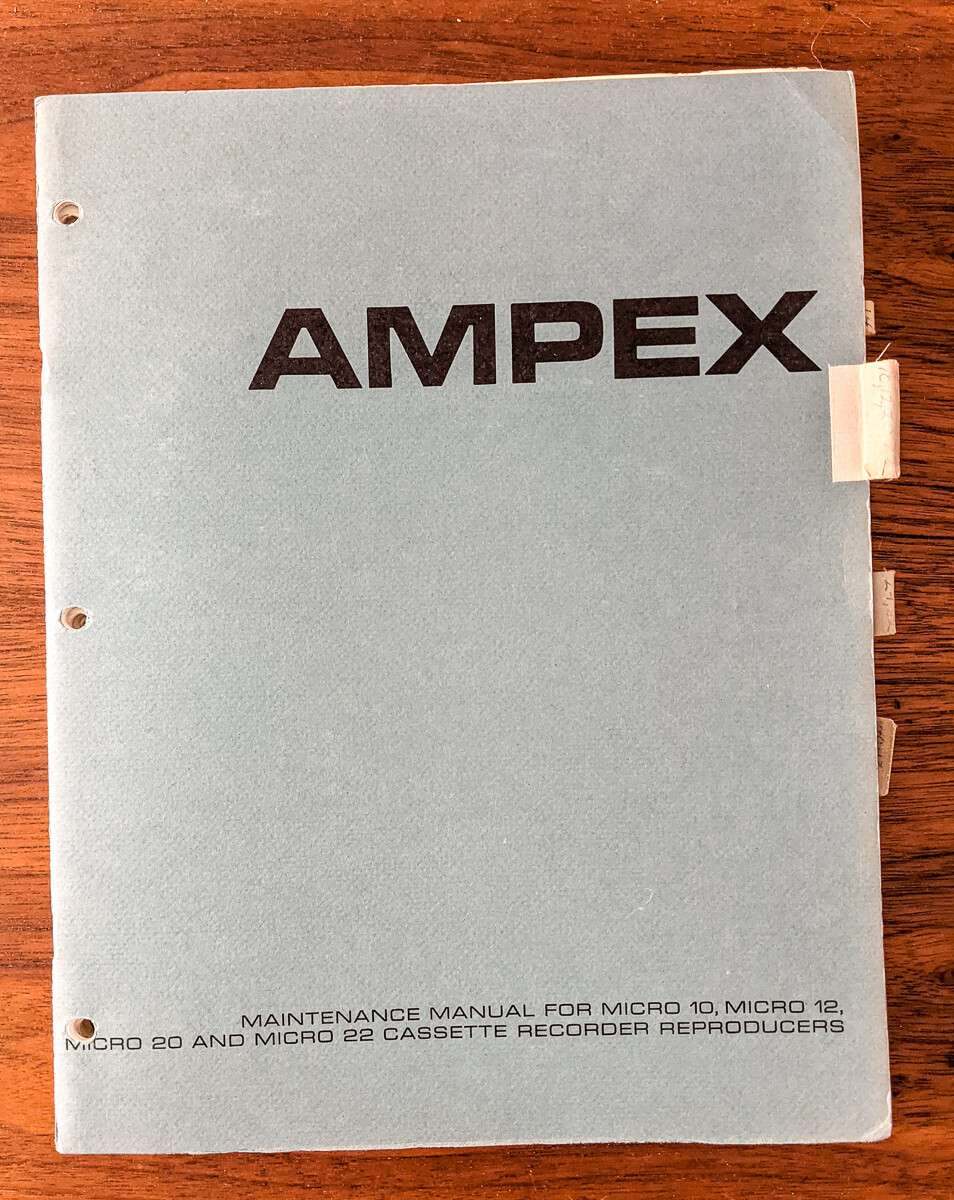 Ampex Micro 10 12 20 22 Tape Recorder Service Manual *Original* | eBay