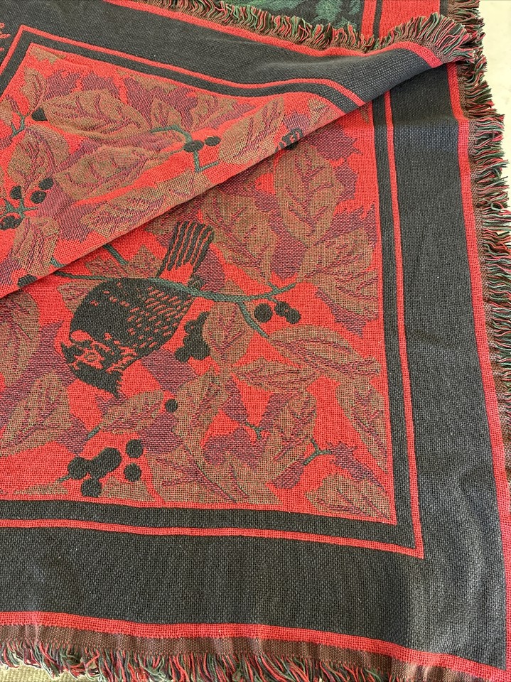 Bob Timberlake Holly/Cardinal Holiday Christmas Afgan Throw Blanket 100 ...