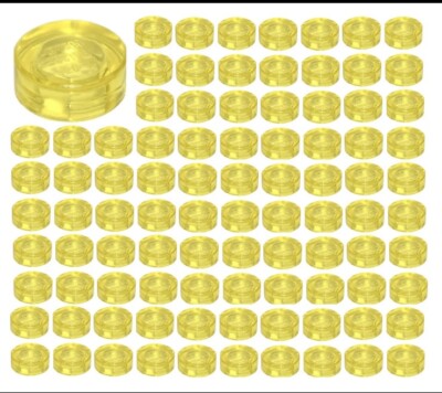 ☀️Lego 1x1 Trans-Yellow Round Tiles x100 Stud Part Piece Bulk Lot Legos ...