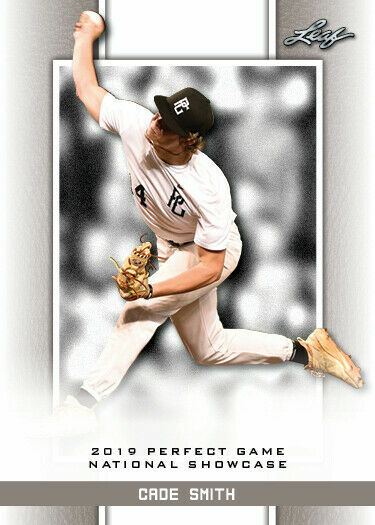 CADE SMITH 2019 "1ST EVER PRINTED" LEAF PERFECT GAME NIKE ROOKIE CARD ...
