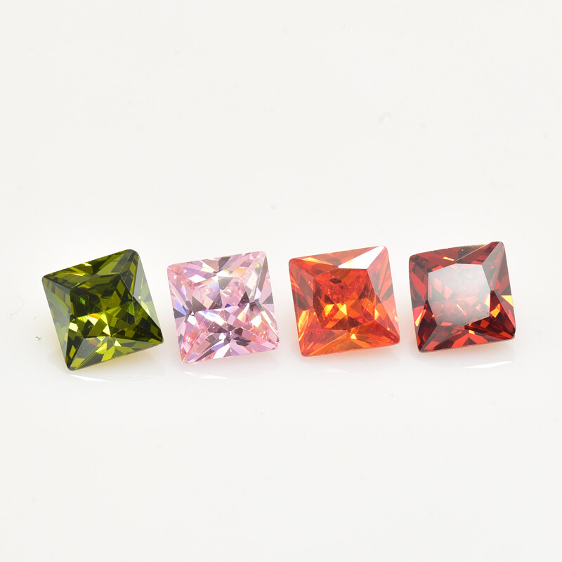 3x3-10x10mm Square Cut 15pcs each color 1pcs ,Loose cubic Zirconia ...