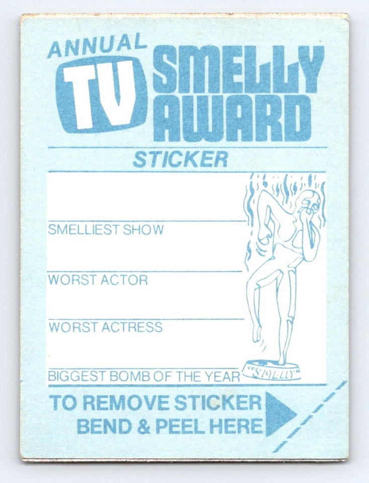 SILLYGAN'S ISLAND TV Smelly Awards Trading Card Sticker Fleer B124 | eBay