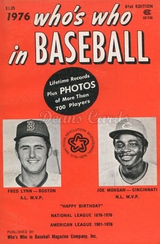 Who's Who in Baseball Fred Lynn / Joe Morgan 1976 HOF 5 - EX | eBay