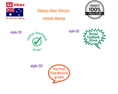 Custom School Teacher Self Inking Stamp Verbal Feedback Given Stamps ...