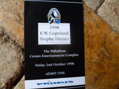 COLLINGWOOD 1998 EW COPELAND TROPHY TICKET | eBay Australia