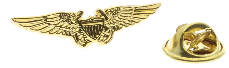 USN Navy Flight Officer Gold Color 1 1/8 inch Hat Lapel Pin H14647 ...