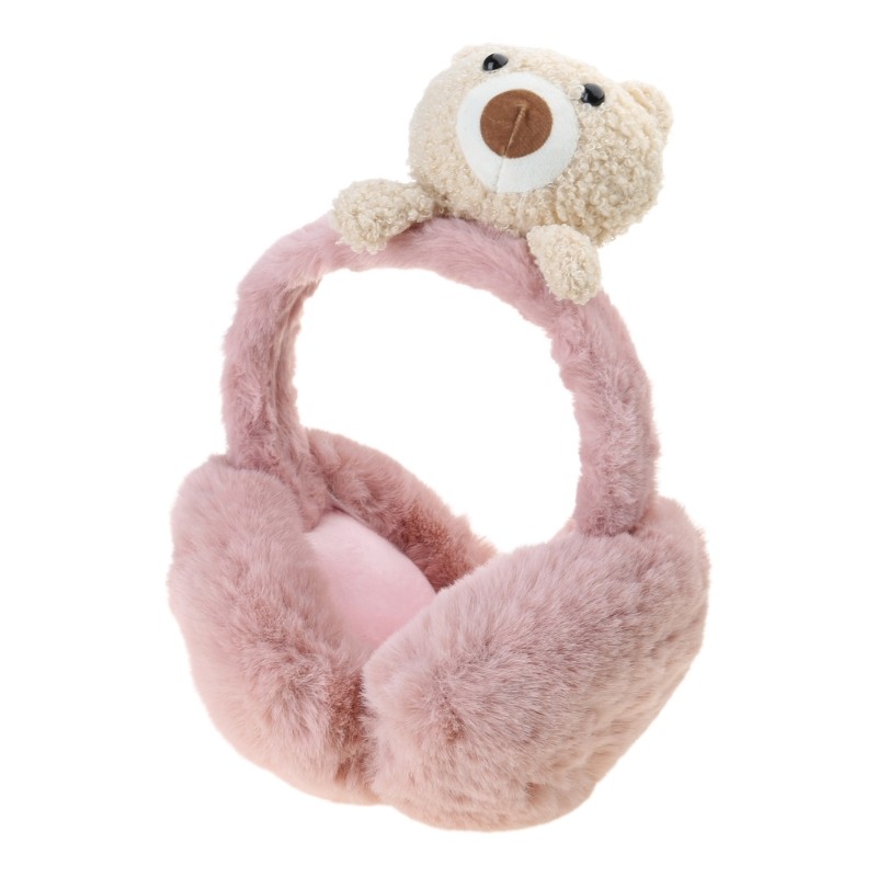 Girls Cartoon Animals Mini Bear Shaped Stuffed Earmuff Plush Winter ...