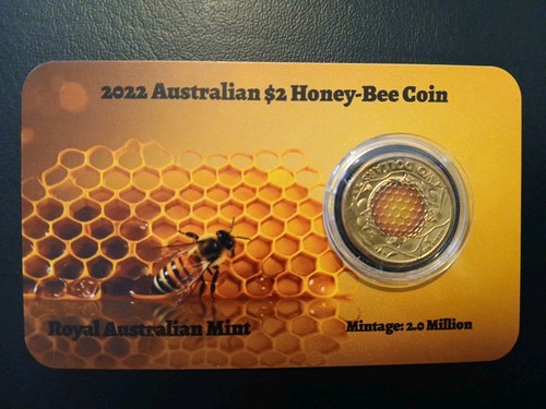 Honey Bee 2022 Two Dollar $2 Coloured Coin Rare Queen Honeybee ...