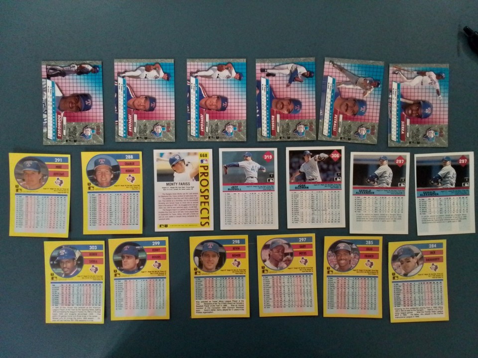 1990's Fleer Texas Rangers - 19 Card Lot - Rodriguez, Sierra, Franco ...