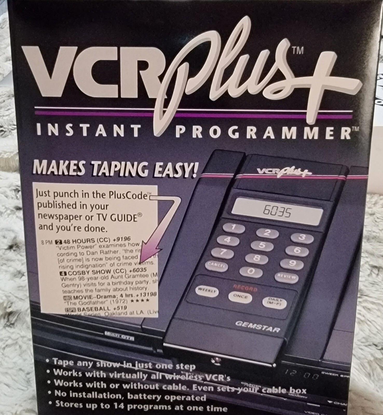Vintage Gemstar VCR Plus + Instant Programmer Remote Control - New with ...