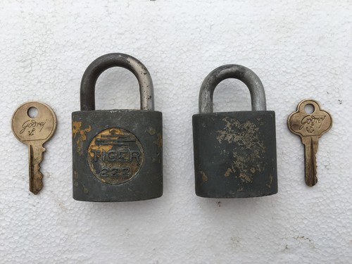 2 Locks Old Vintage Rare Iron Lock and Key Collectible Tiger Godraj | eBay