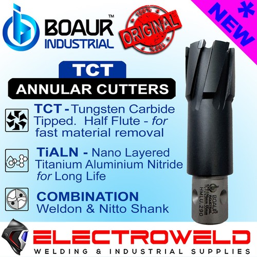 BOAUR TCT Annular Cutter 12-50mm Carbide Rotabroach Weldon Nitto Shank ...