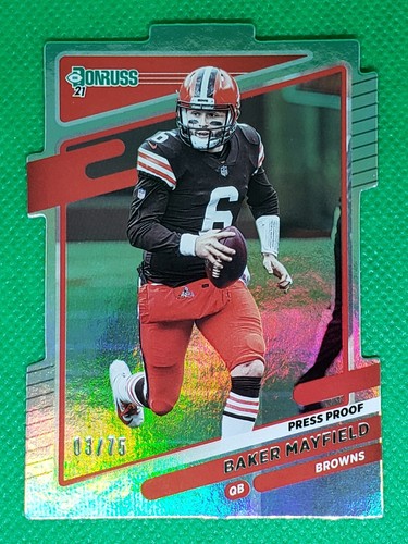2021 Donruss Press Proof SILVER DIE CUT /75 Baker Mayfield LA Rams ...