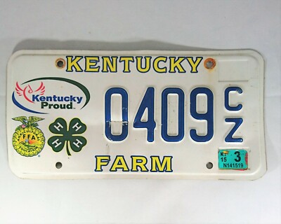 KY Farm Kentucky Proud FFA 4H License Plate 0409CZ (See Photos for ...