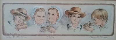 Ellen Nelson Artist 1908-2002 Signed LE Colored Lithograph Framed Amish ...
