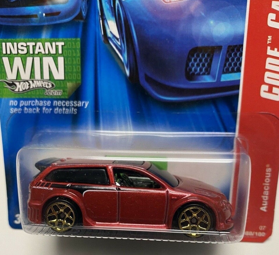 AUDACIOUS HATCHBACK RED WITH GOLD WHEELS 1/64 HOT WHEELS CODE CAR # 04/ ...