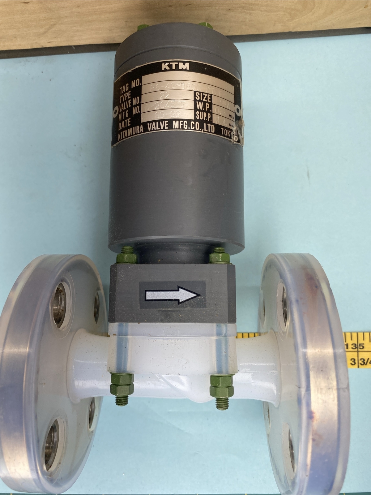 KTM Diaphragm Control Valve P6-40-D600-PTFE, Valve No: 22, Size: 15A ...