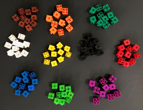 100 LINKING BLOCKS, Snap Cubes, Math Manipulatives (10 colors, 10 of ...