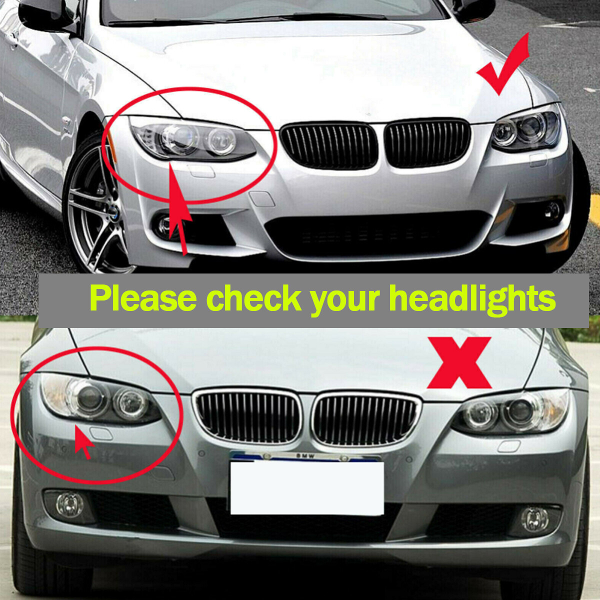 Gloss Black Front Kidney Grilles Grill For BMW E92 E93 328i 335i 2010 ...