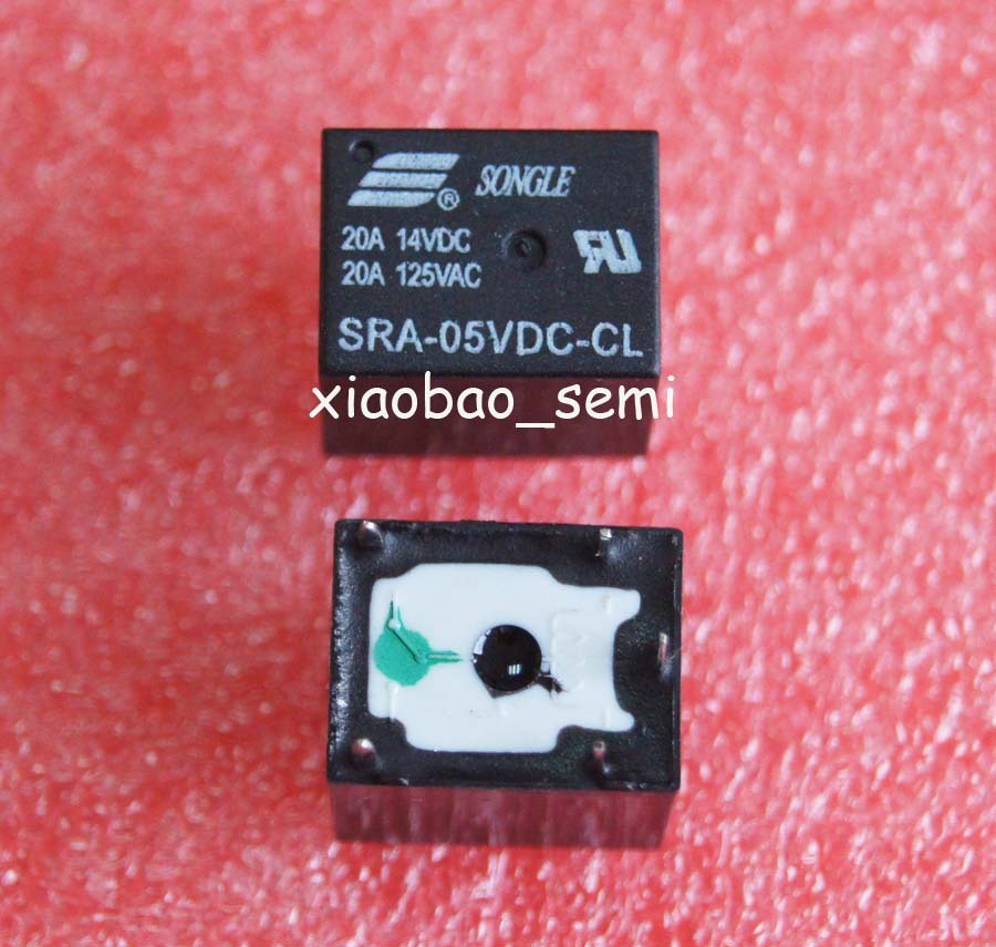 20PCS SRA-05VDC-CL DC 5V Coil 20A PCB General Purpose Relay 5 Pin SPDT ...