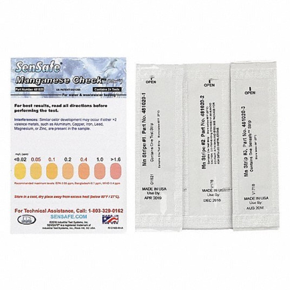 Manganese 481020 0.02 to 1.6 PPM Test Strips (Lot of 9 Pack of 24 Tests ...