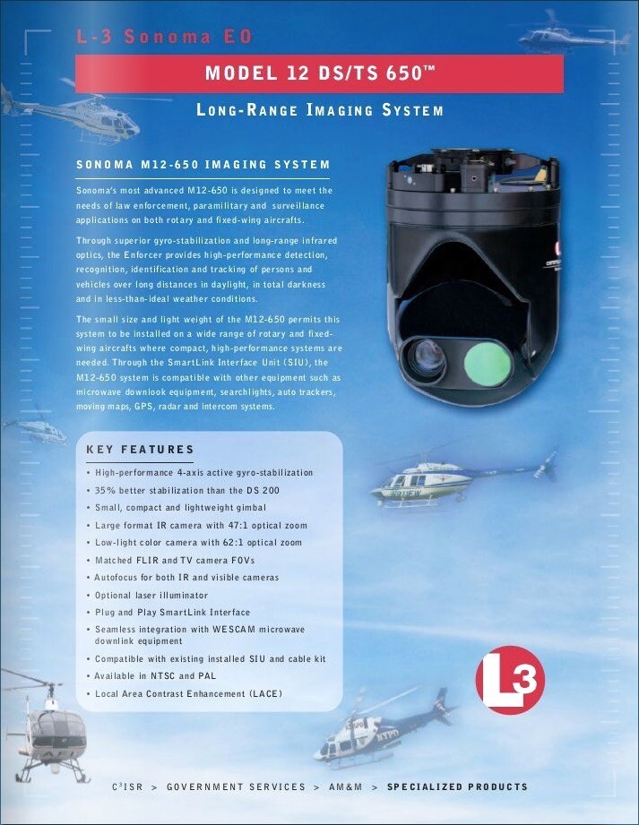 L3 WESCAM Model 12 DS/TS 650 Airborne Thermal Infrared Camera FLIR | eBay