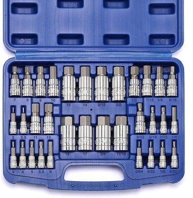 33 Piece Master Hex Bit Socket Set, S2 Steel, SAE And Metric | eBay