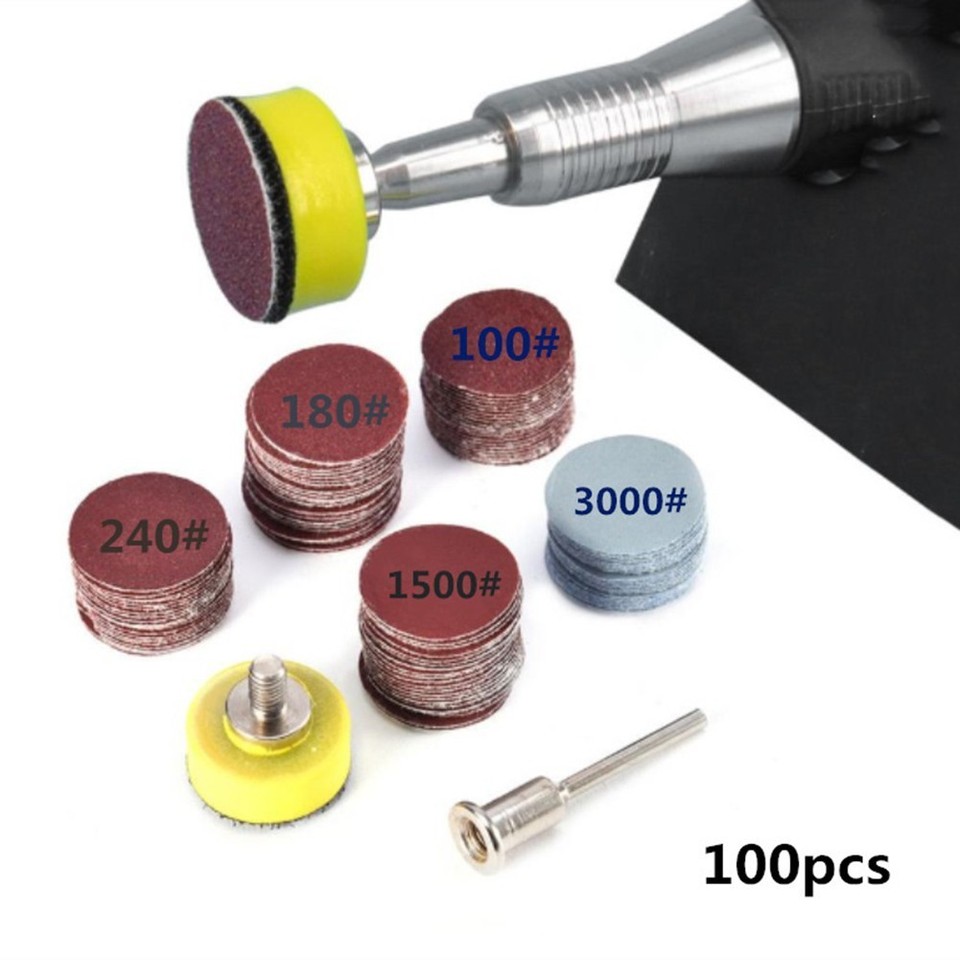 Complete 100Pcs 25mm Sanding Discs Kit for Automotive and Furniture ...