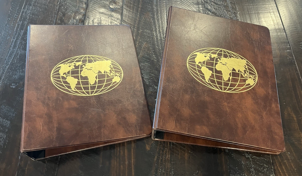 Two H.E. Harris Stamp Album Worldwide Binders 2.75" Spine Just Add Your ...