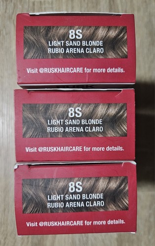 Rusk In 10 TEN Minute Permanent Creme Hair Color Kits (3) 8S Light Sand ...