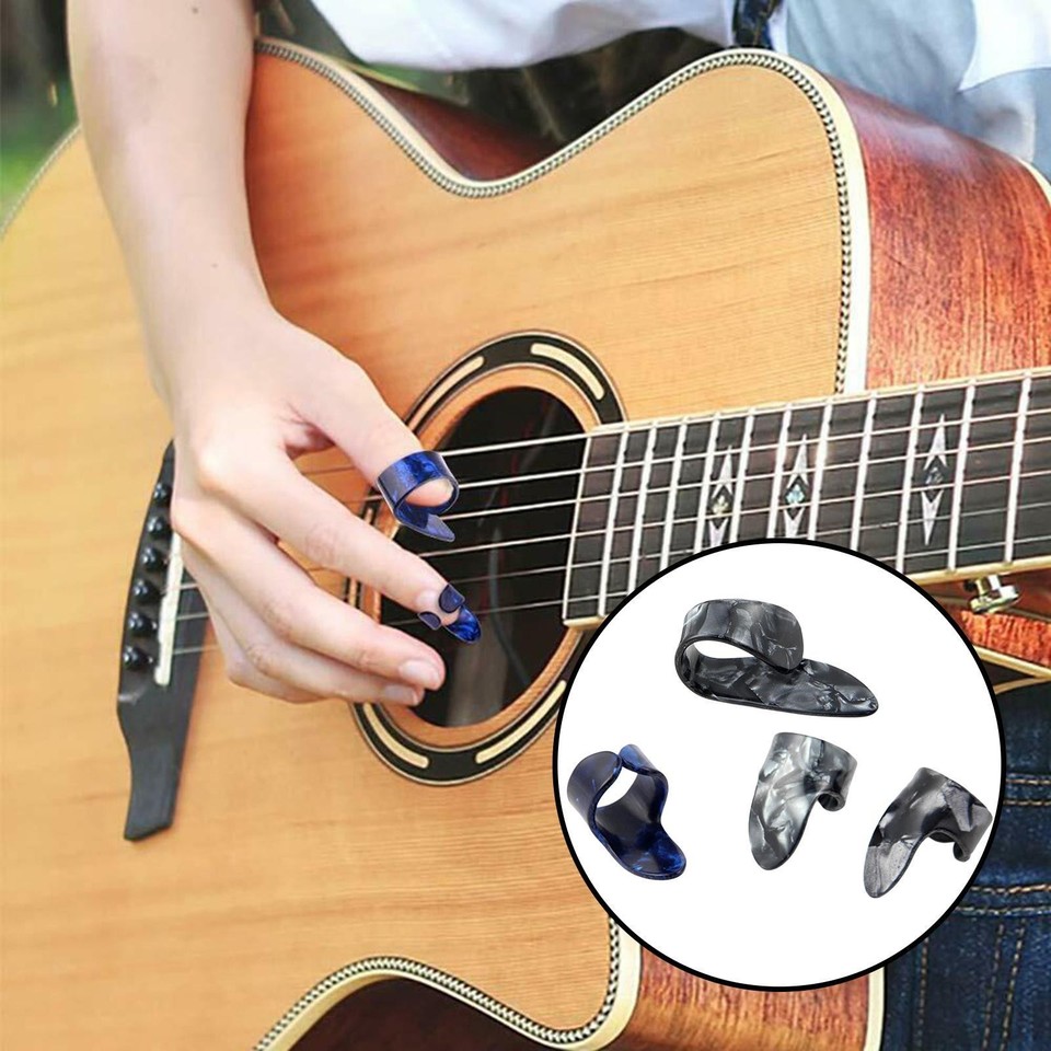 Finger Thumb Guitar Picks Thumbpick Fingerpicks Shell Plectrum Guitar ...