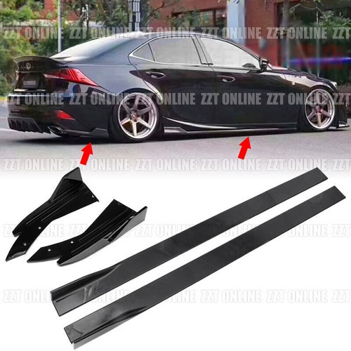 For Lexus IS200 IS350 IS250 IS400 Gloss Side Skirt Extension Lip + Rear ...