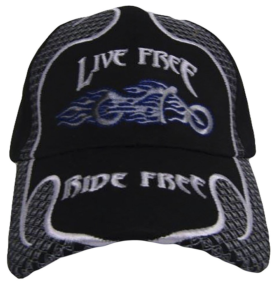 Black Live Free Ride Free Motorcycle Baseball Cap Hat CAP890A (TOPW) | eBay