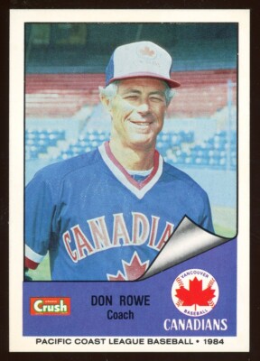 1984 Cramer Sports Vancouver Canadians DON ROWE RC BREWERS COACH | eBay